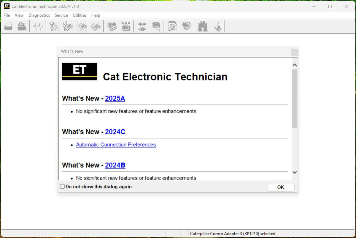 2025 Caterpillar Cat ET 2025A Electronic Technician Diagnostic Program ...