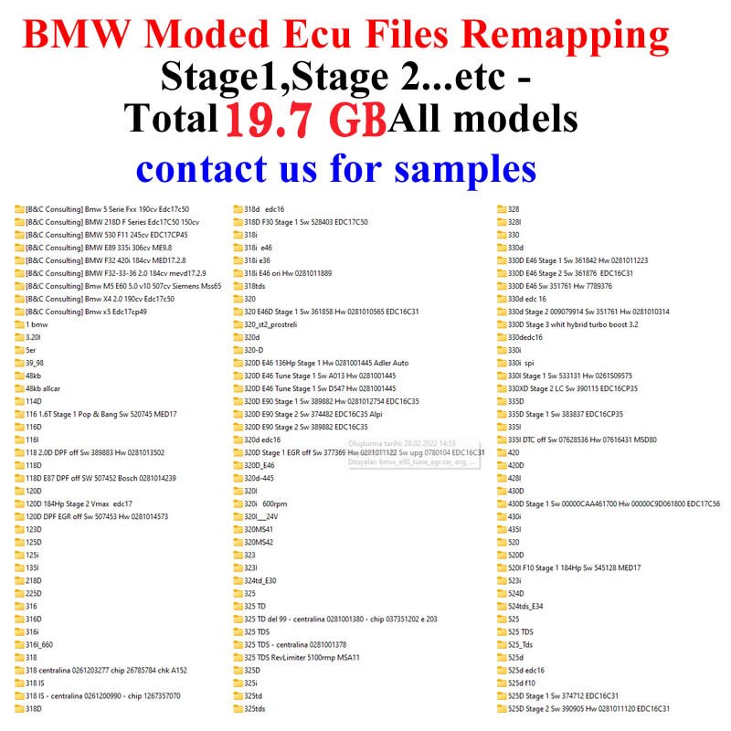 2022 BMW Moded Ecu Files Remapping (Updated) Stage1,Stage 2...etc ...