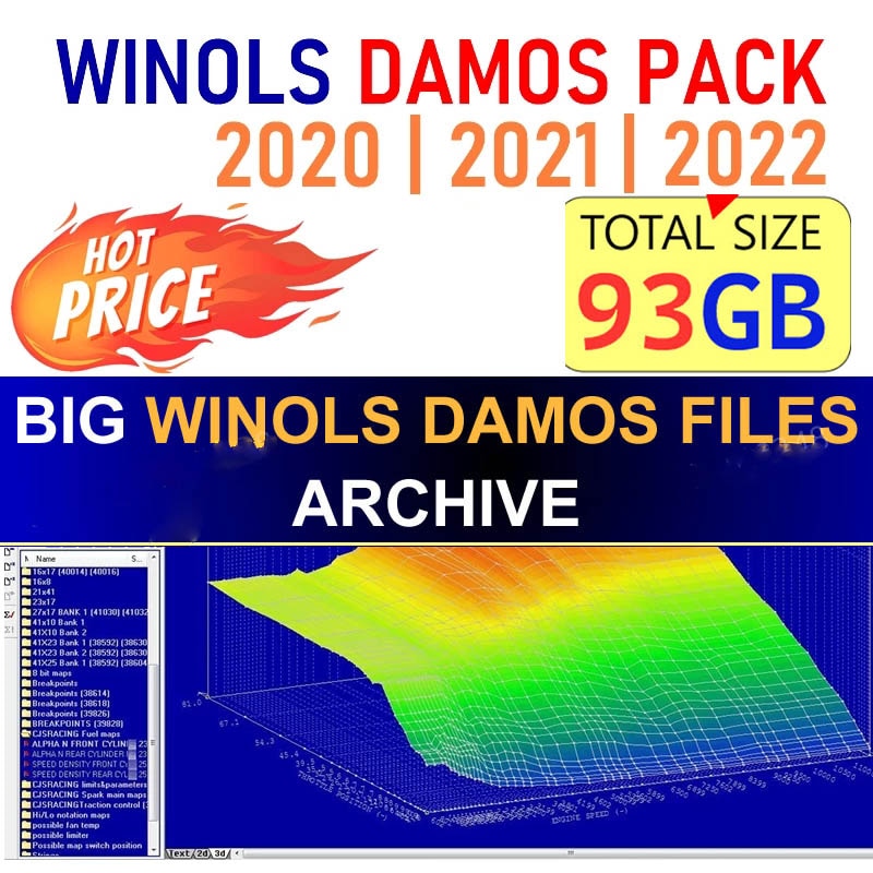 93GB WINOLS DAMOS BIG PACK (NEW) 2020-2021-2022 | Chip Tuning OLS ...