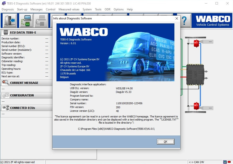 2021 Multilingual Wabco Diagnostic Software Wabco TEBS-E 6.01+Activator ...
